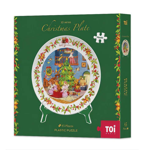 Rompecabezas 3D TOI: Plato Navideño (Christmas Plate) - 85 Piezas Plás